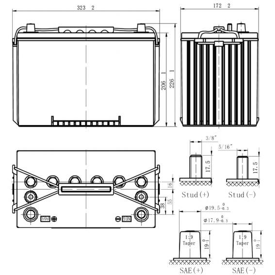 EV27-100A-AM Vision Battery - Somerset Power Systems